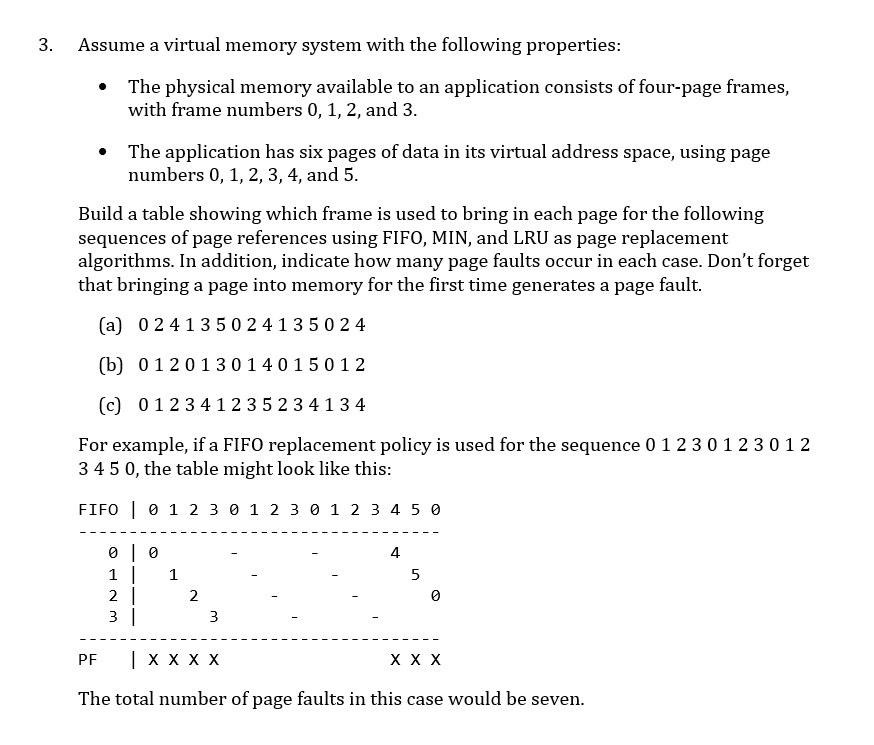 Solved 3. Assume a virtual memory system with the following | Chegg.com Solved 3. Assume a virtual memory system with the following | Chegg.com