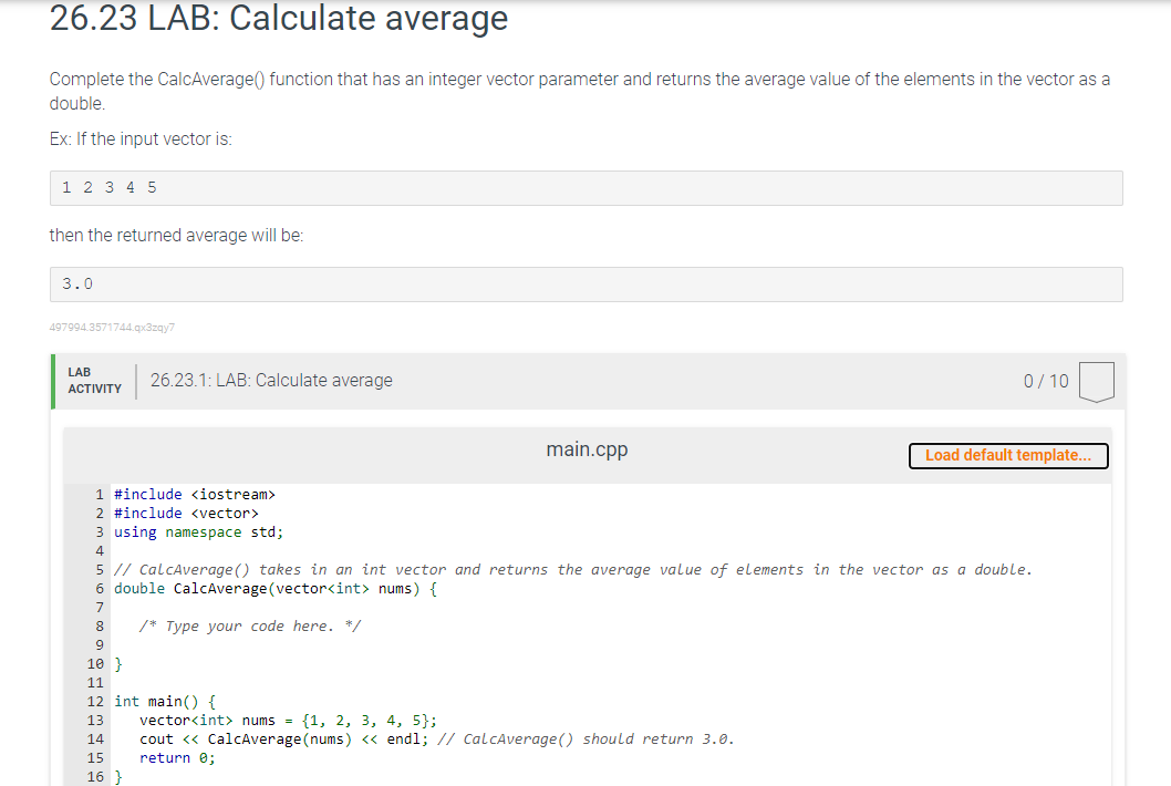 Solved main.cpp \#include nums) \{ /∗ Type your code here. | Chegg.com