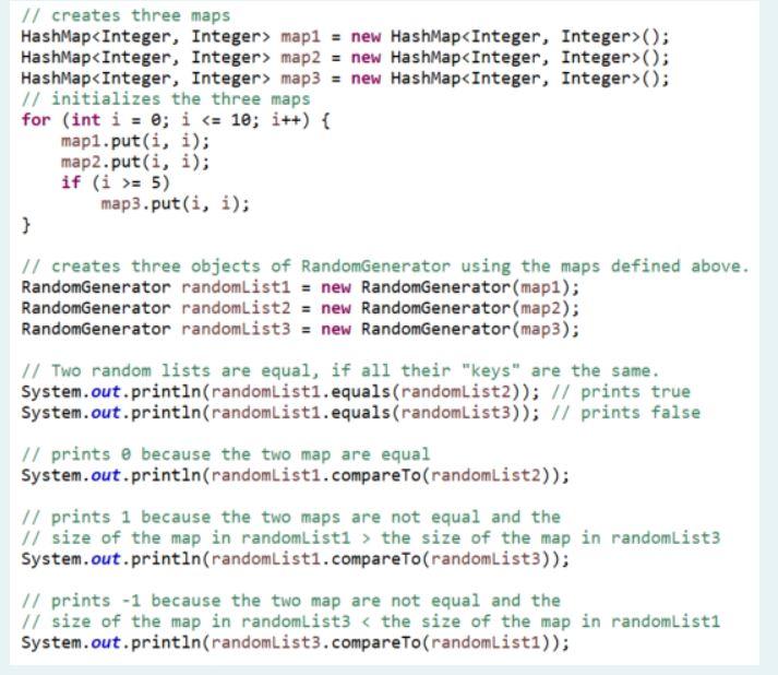 Solved { class RandomGenerator HashMap aMap; HashSet keys = | Chegg.com