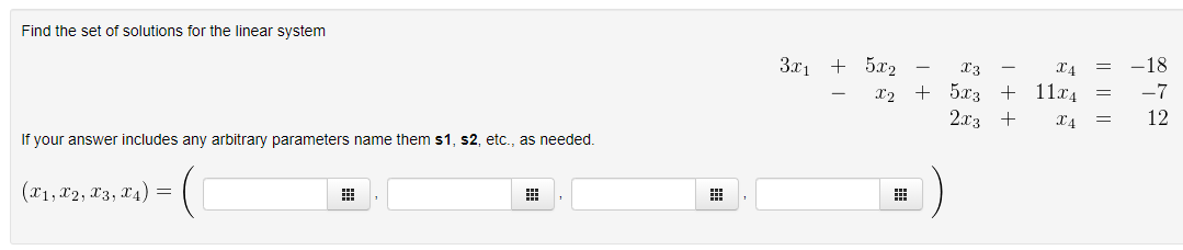 Solved Find the set of solutions for the linear system | Chegg.com