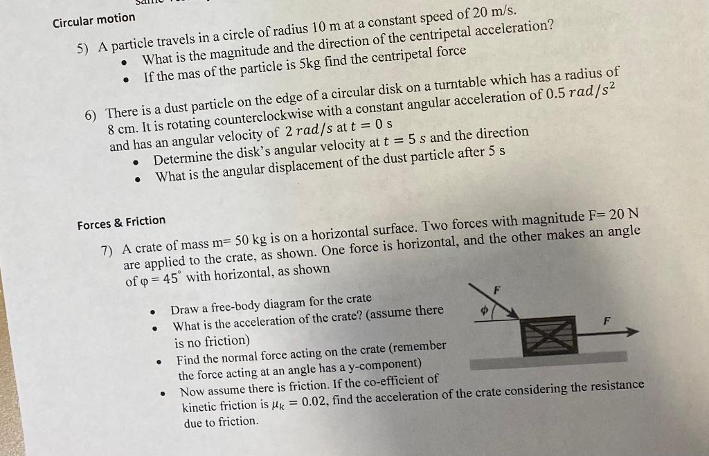 5) A particle travels in a circle of radius 10 m at a | Chegg.com