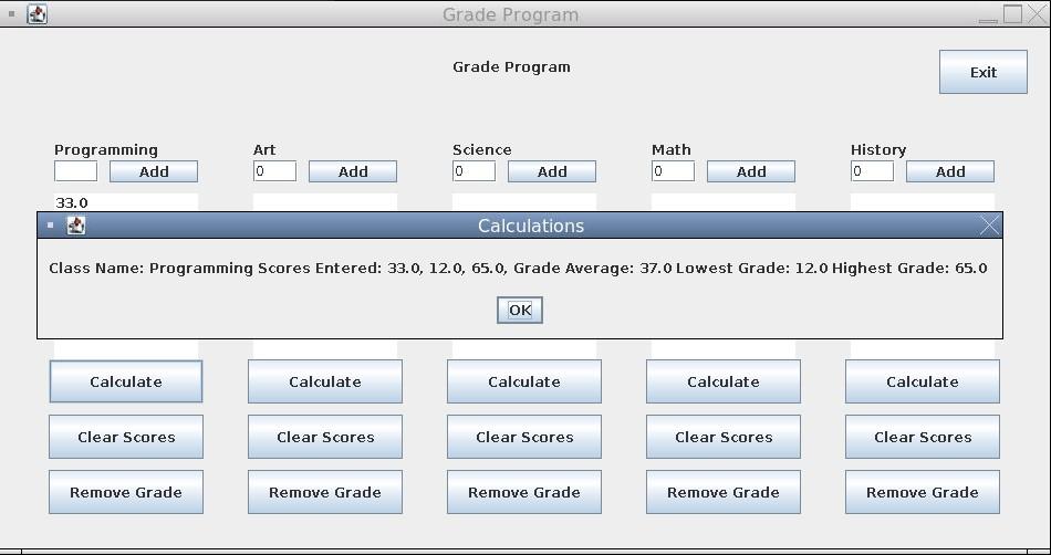 JAVA GUI: Make a gradebook program in java GUI that | Chegg.com