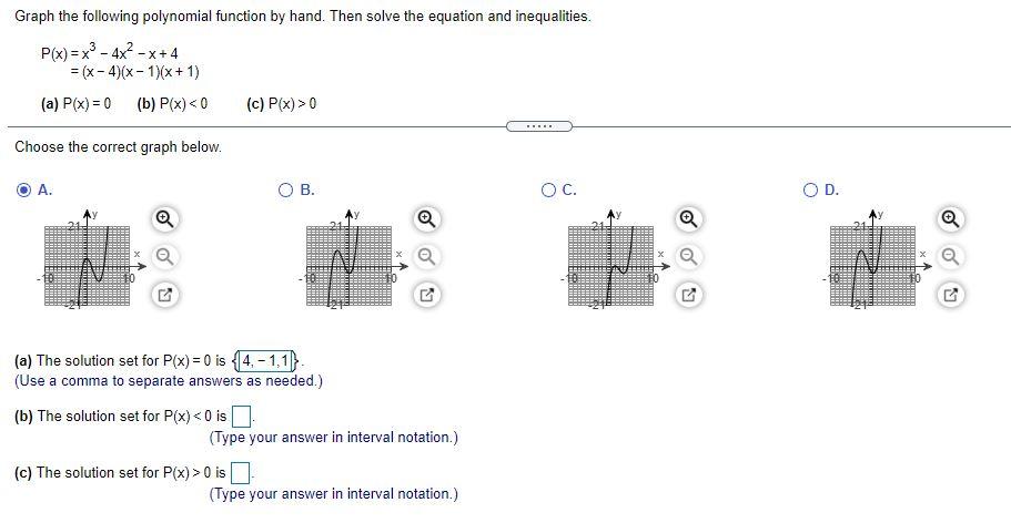 Solved Graph the following polynomial function by hand. Then | Chegg.com