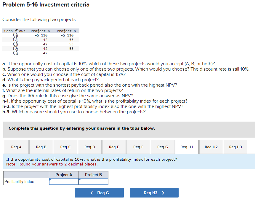 Solved Consider the following two projects: a. If the | Chegg.com