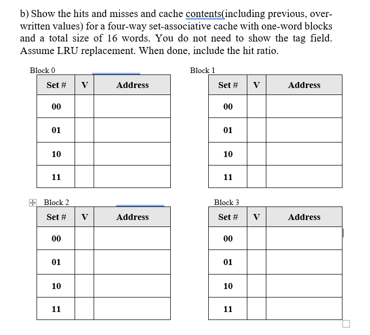 Solved 1) Here is a series of address references given as | Chegg.com
