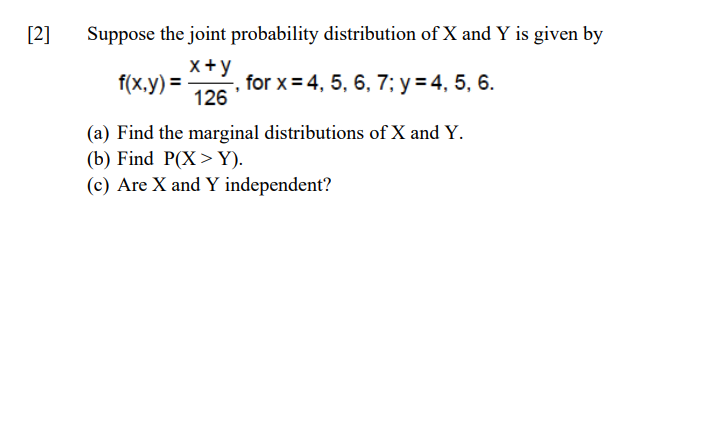 Solved Suppose the joint probability distribution of X and Y | Chegg.com