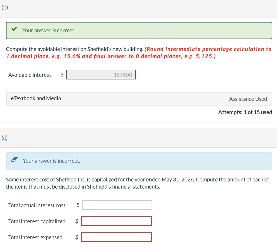 Solved Compute the avoidable interest on Sheffield's new | Chegg.com