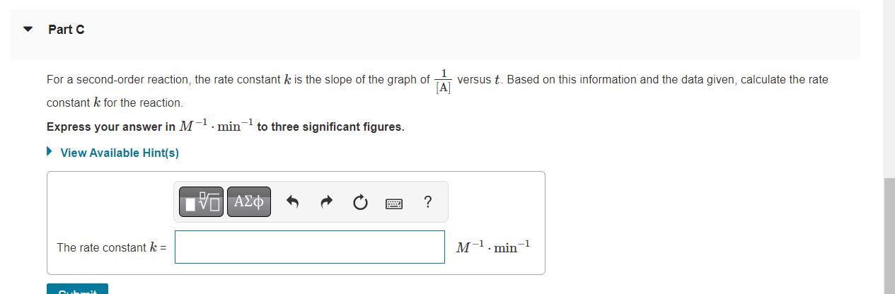 Solved Consider The Second Order Reaction 2hi G →h2 G I2