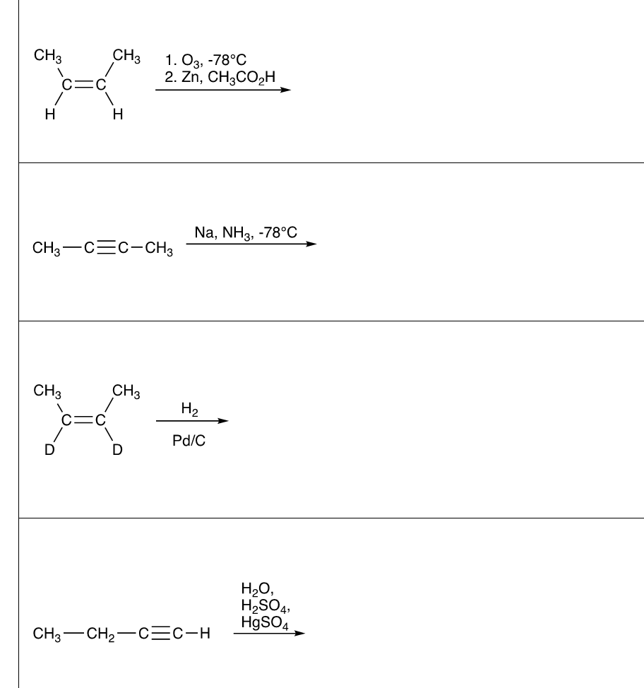 Solved CH3 CH3 1. 03, -78°C 2. Zn, CH2CO2H С—С H H Na, NH3, | Chegg.com
