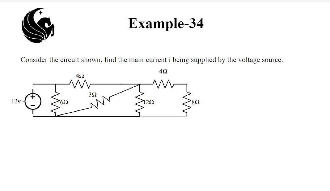 Solved Example-34Consider the circuit shown, find the main | Chegg.com