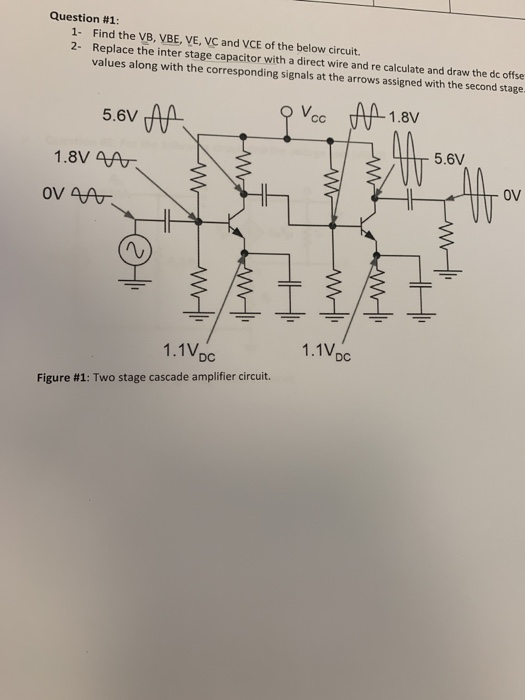 Solved Question #1: 1- 2- Find the VB, VBE, VE, VC and VCE | Chegg.com