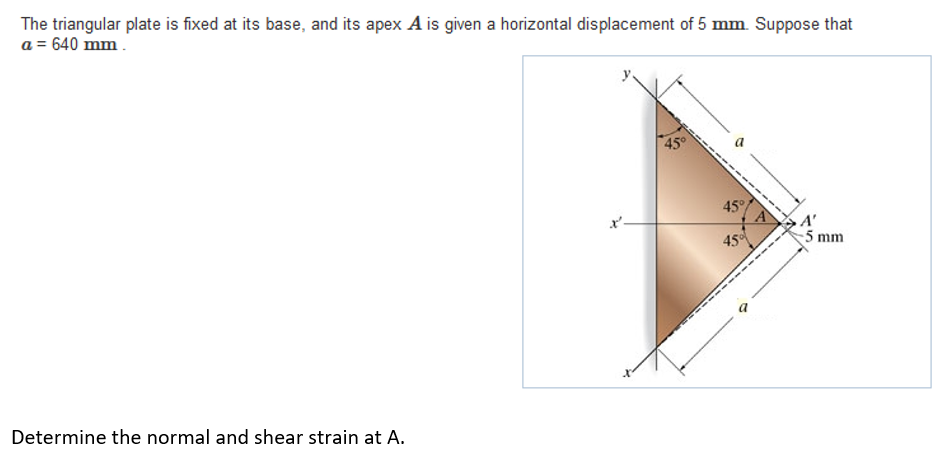 Solved The triangular plate is fixed at its base, and its | Chegg.com