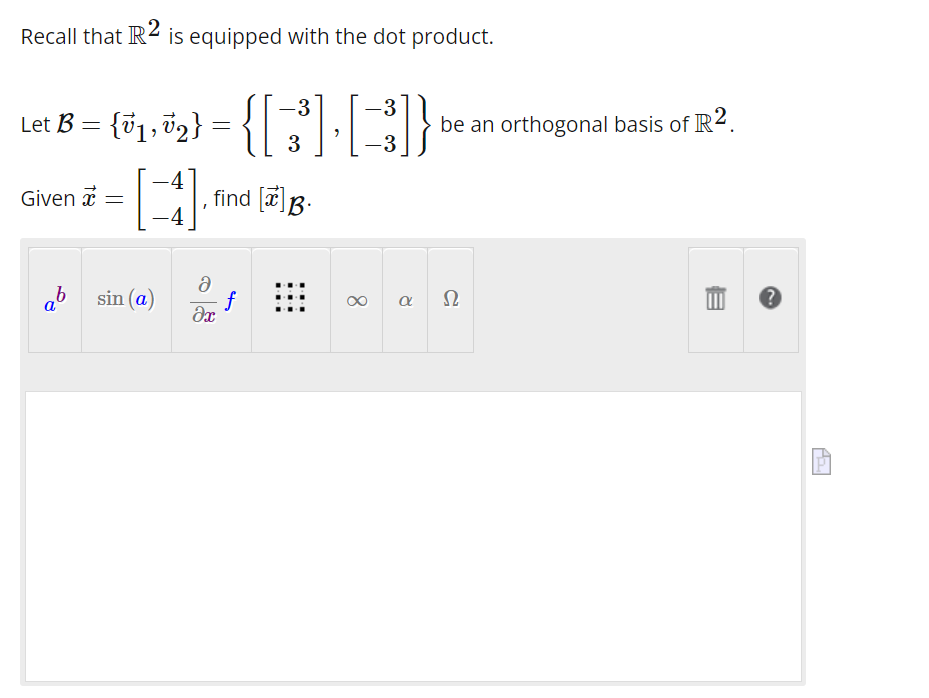 Solved Recall that R2 is equipped with the dot product. Let | Chegg.com