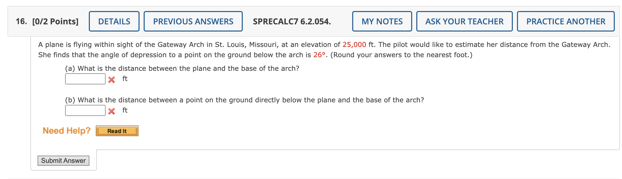 Solved A plane is flying within sight of the Gateway Arch in | Chegg.com