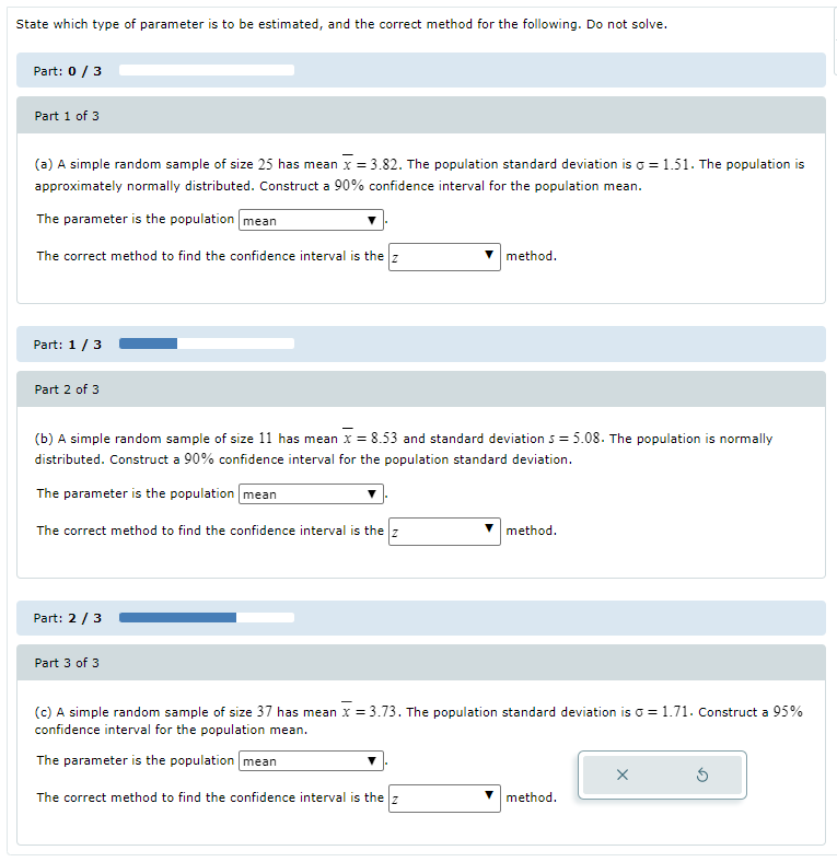 Solved State which type of parameter is to be estimated, and | Chegg.com