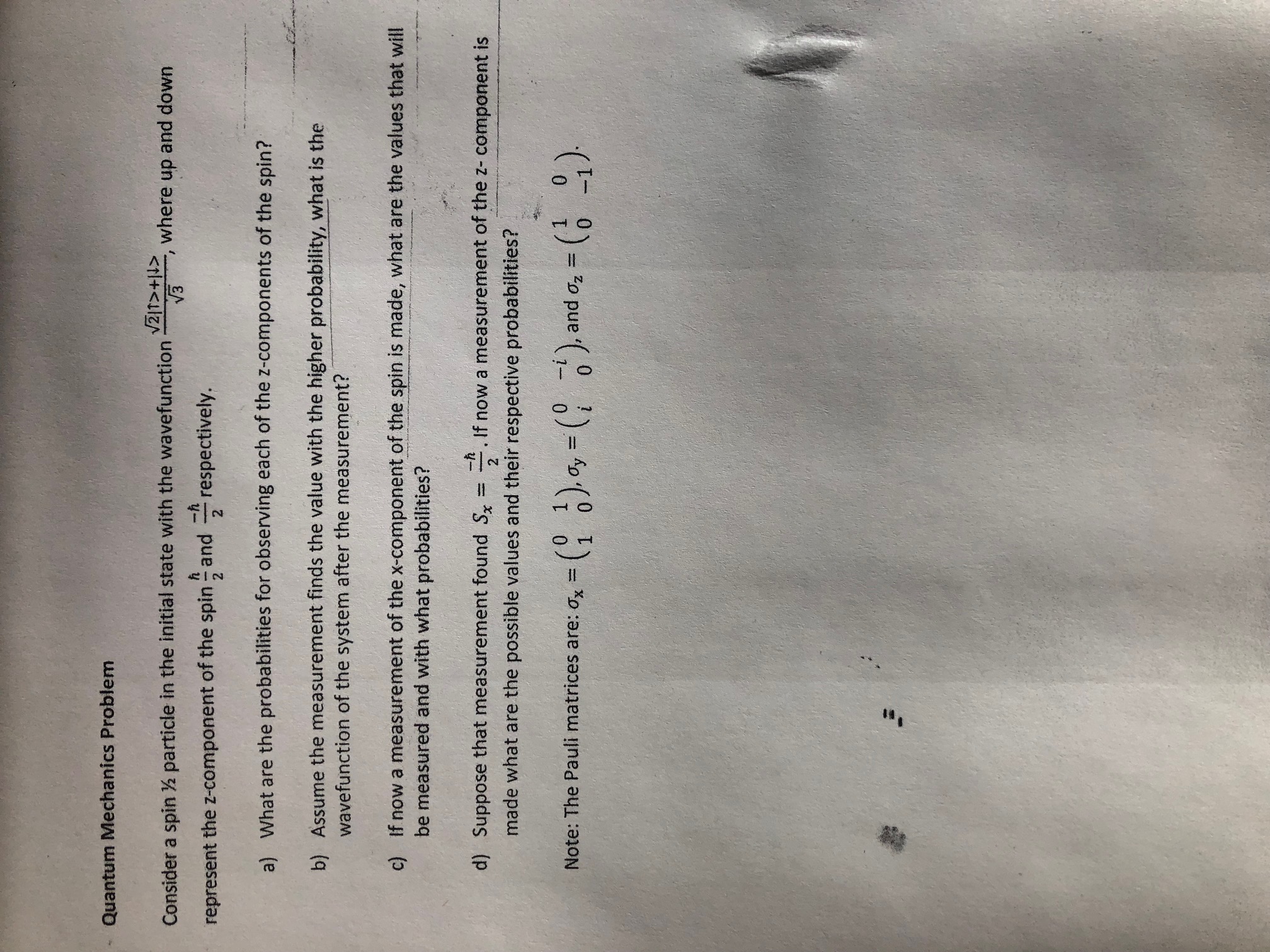 Solved Answer question if you know advanced quantum | Chegg.com