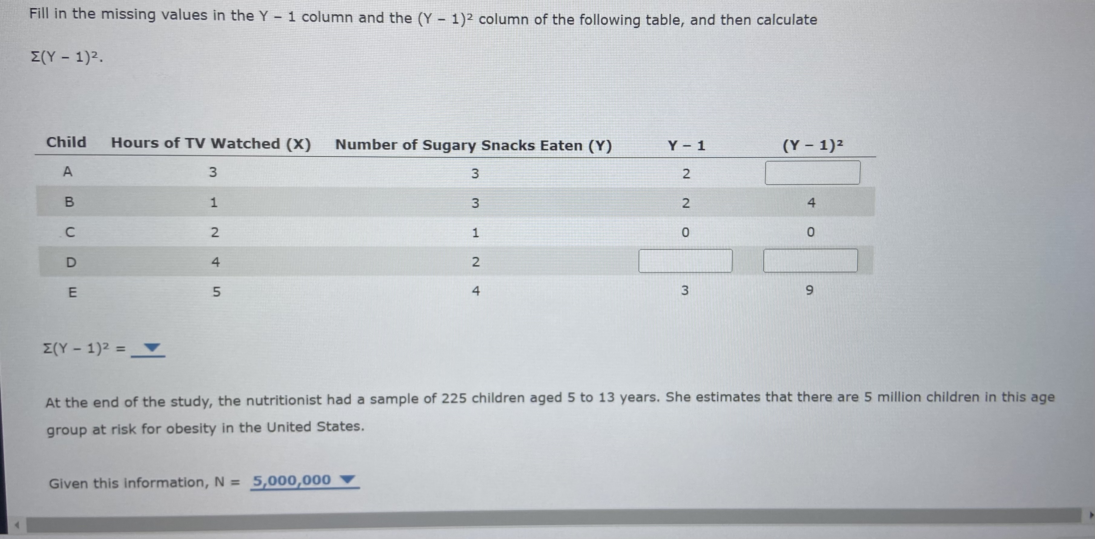 Solved Fill in the missing values in the Y−1 column and the | Chegg.com