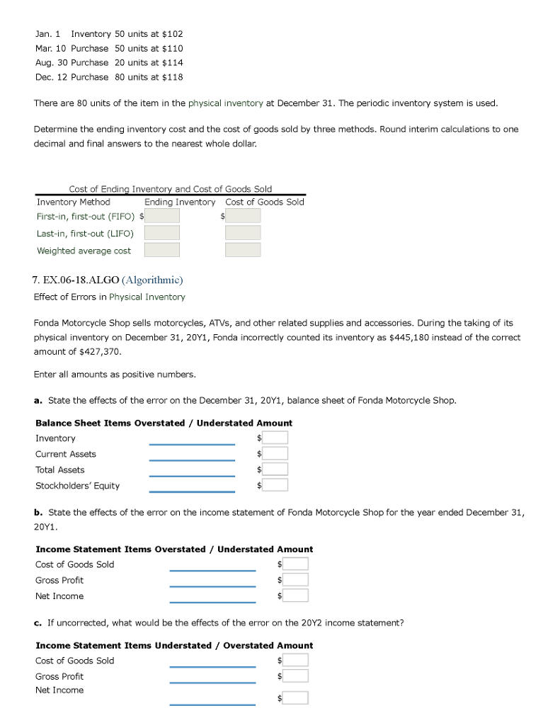 Solved 1. BE.06-02.ALGO (Algorithmic) Perpetual Inventory | Chegg.com