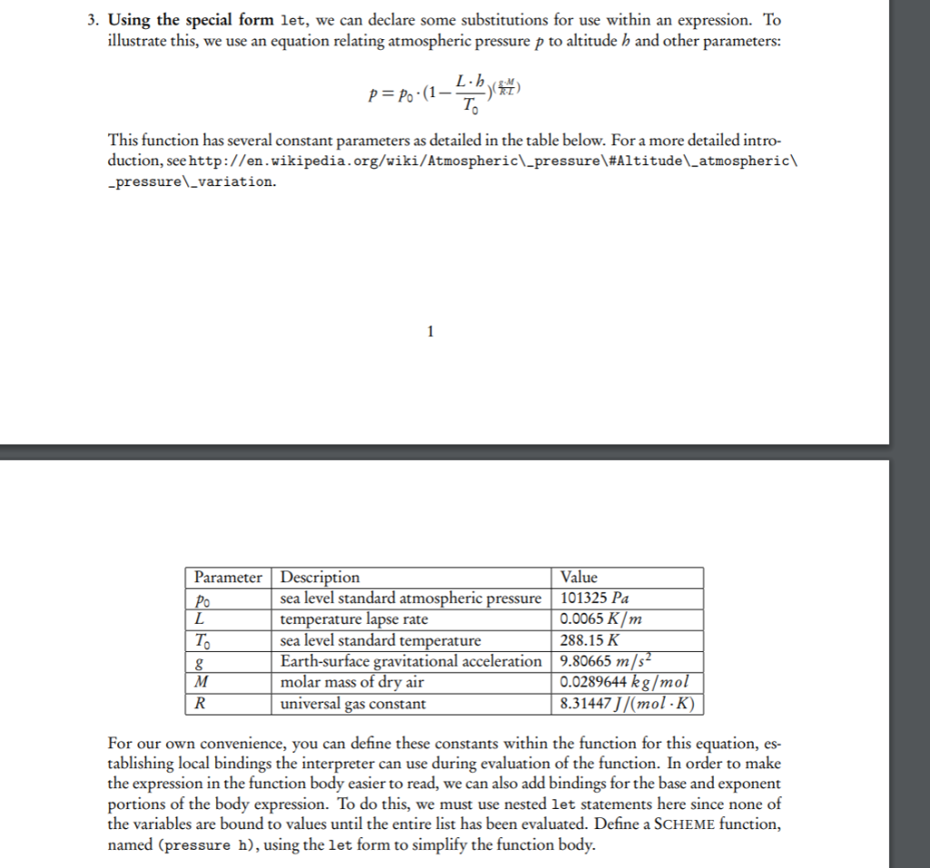 3. Using the special form let, we can declare some | Chegg.com