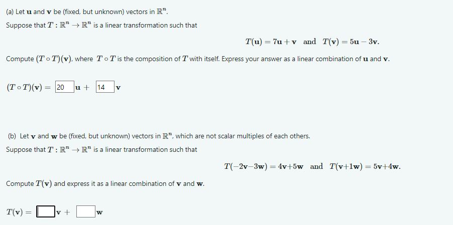 Solved (a) ﻿Let u ﻿and v ﻿be (fixed, ﻿but unknown) ﻿vectors | Chegg.com