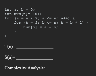 Solved int a,b=0; int num [n]={0}; for (a=n/2;a