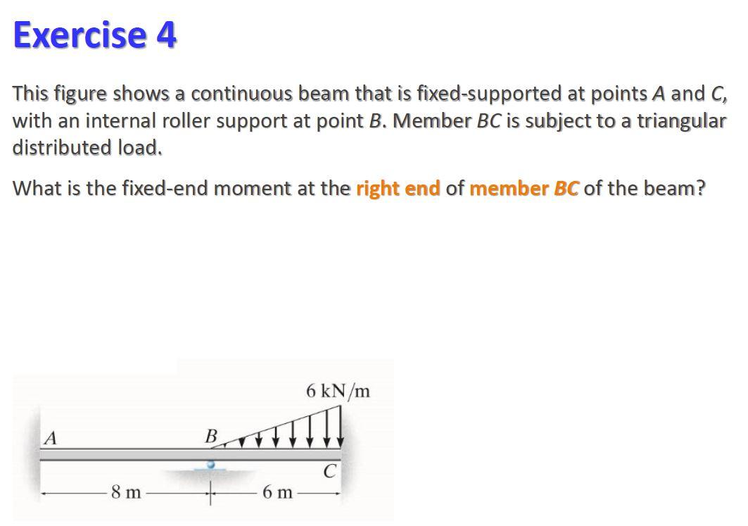 Solved Exercise 4 This figure shows a continuous beam that | Chegg.com