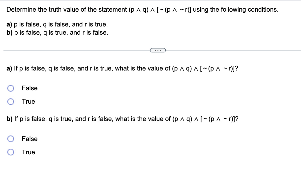 Solved Determine the truth value of the statement | Chegg.com