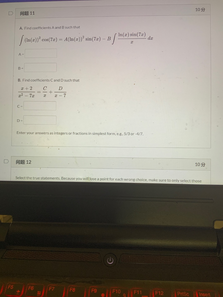 Solved 10 11 A. Find coefficients A and B such that da | Chegg.com