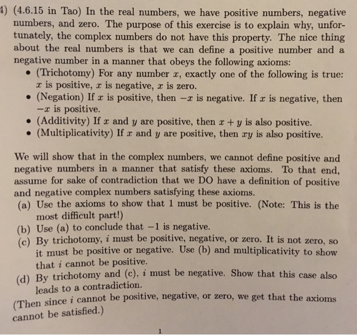 Solved ) (4.6.15 in Tao) In the real numbers, we have | Chegg.com