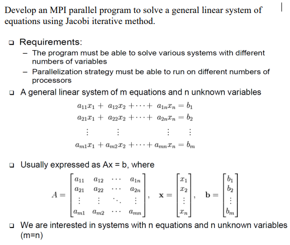 Solved 1 Develop an MPI parallel program to solve a general | Chegg.com