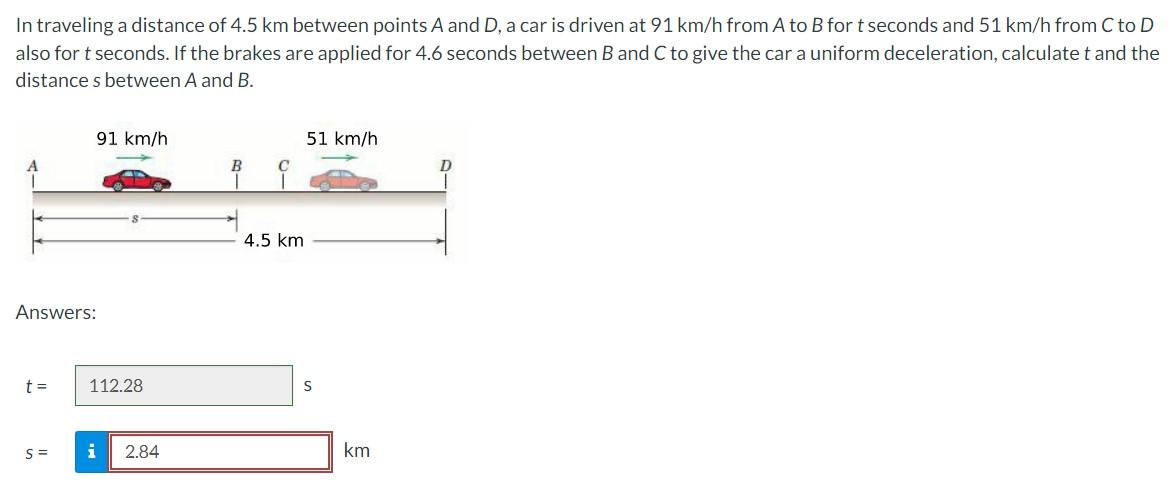 Solved In traveling a distance of 4.5 km between points A | Chegg.com