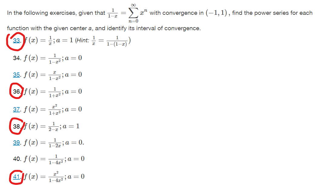 Solved In the following exercises, given that 11-x=∑n=0∞xn | Chegg.com