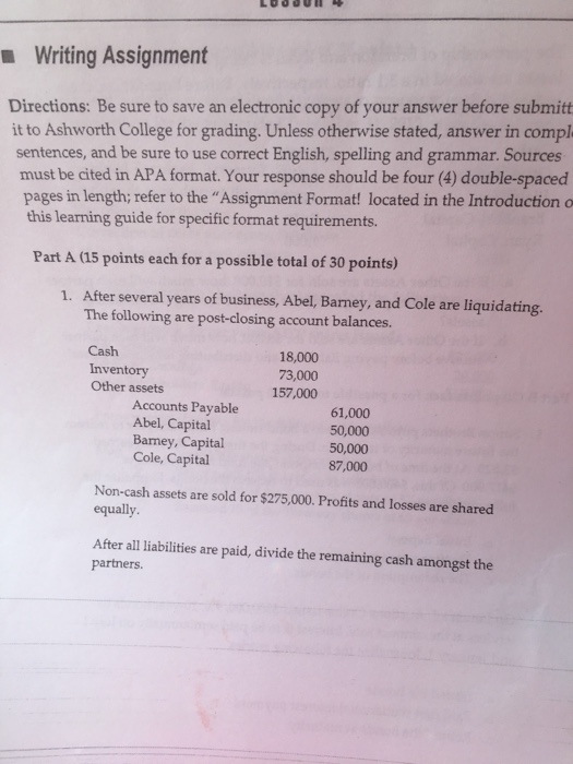 Solved Writing Assignment Directions: Be sure to save an | Chegg.com