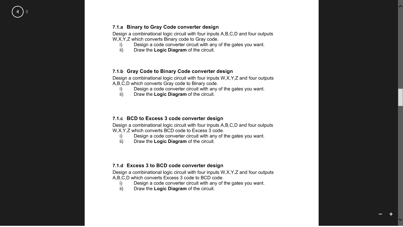 Solved A code converter is a combinational logic circuit | Chegg.com