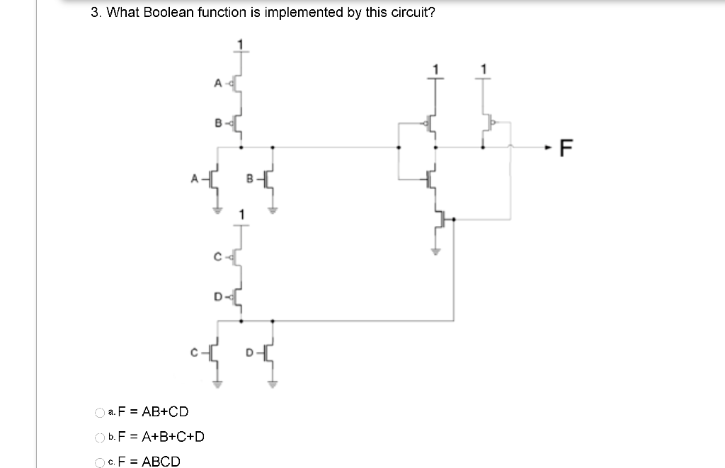 Solved 3. What Boolean function is implemented by this | Chegg.com