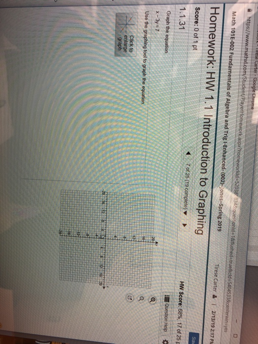 Solved Homework: HW 1.1 Introduction to Graphing Score: 0 of | Chegg.com