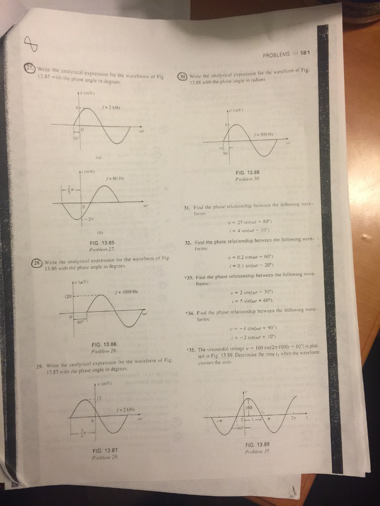 Solved 580 1I SINUSOIDAL ALTERNATING WAVEFORMS 1) Convert | Chegg.com