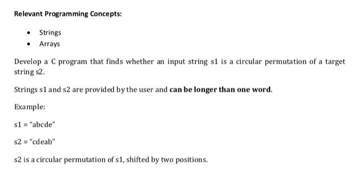 Solved In C code: The strings should be input by | Chegg.com