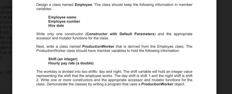 Solved Design a class named Employee. The class should keep | Chegg.com