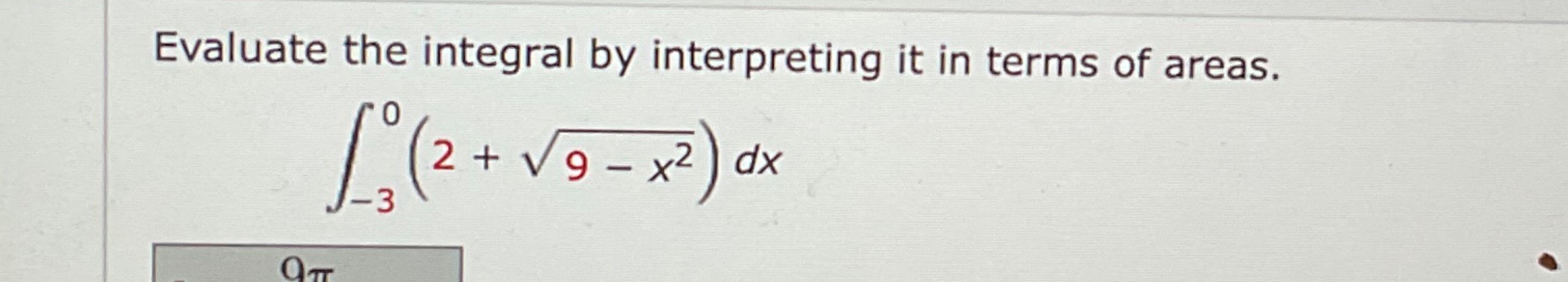 Solved Evaluate the integral by interpreting it in terms of | Chegg.com