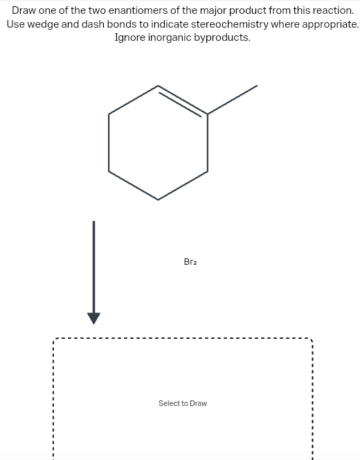 Solved Draw one of the two enantiomers of the major product | Chegg.com Solved Draw one of the two enantiomers of the major product | Chegg.com
