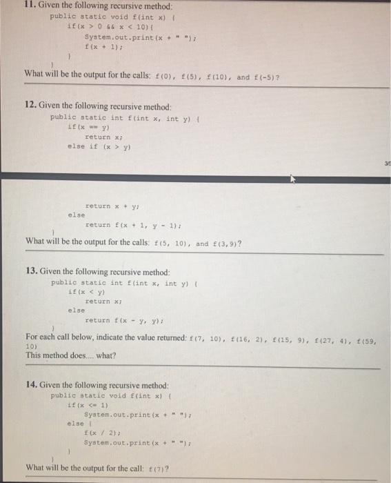 Solved 1. Add whatever necessary to fix the following method | Chegg.com