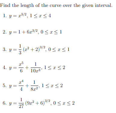 Solved Find the length of the curve over the given interval. | Chegg.com
