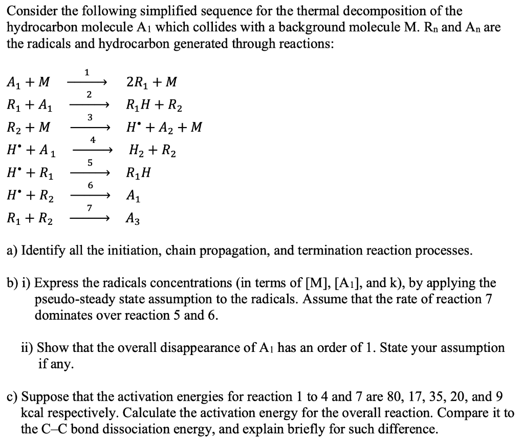 Consider the following simplified sequence for the | Chegg.com