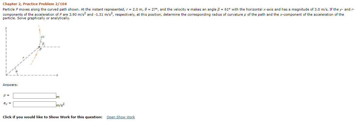 Solved Particle P moves along the curved path shown. At the | Chegg.com