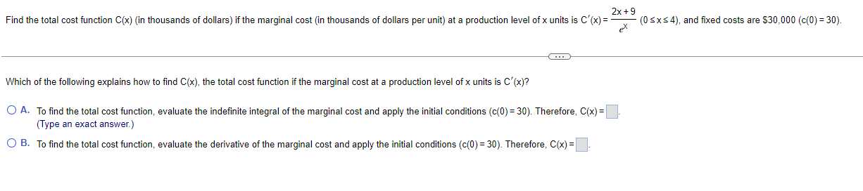 Solved Which of the following explains how to find C(x), | Chegg.com