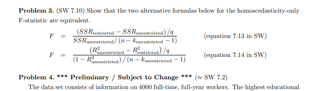 Solved Problem 3. (SW 7.10) Show that the two alternative | Chegg.com