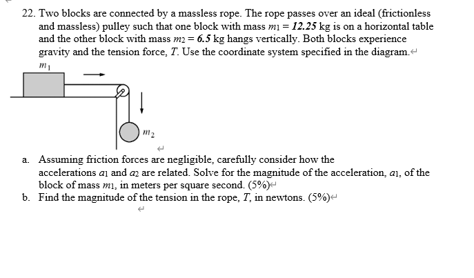 Solved 22. Two blocks are connected by a massless rope. The | Chegg.com Solved 22. Two blocks are connected by a massless rope. The | Chegg.com