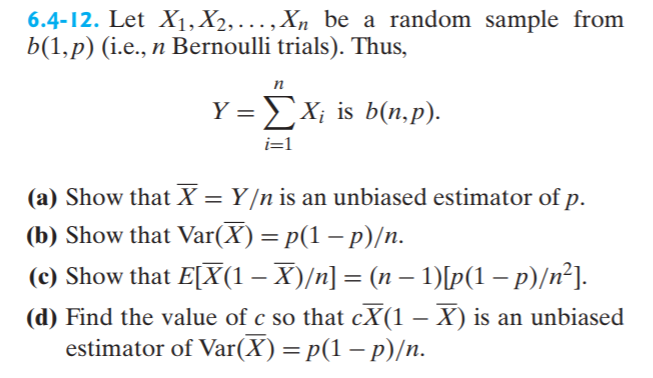 Solved 6.4-12. Let X1, X2,....Xn be a random sample from | Chegg.com