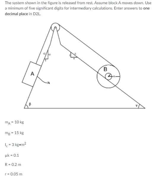 Solved The system shown in the figure is released from rest. | Chegg.com